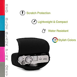 MegaGear MG1896 Ultra Light Neoprene Camera Case Compatible With Fujifilm X100V - Black, PU Leather