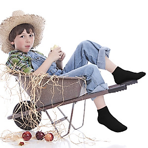 Poroka 24 Pairs Kids' Low Cut Socks Half Cushion Kids Ankle Socks Unisex Boys Girls Socks for Kids Toddlers