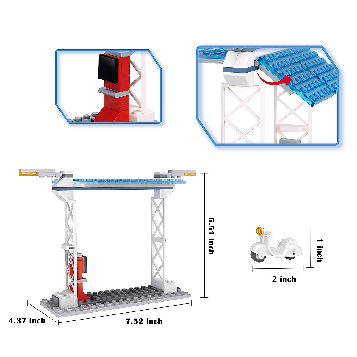 Finebely City Train Building Sets with Station Passenger Tram Building Kit City Transport Express Bus Building Toys Gift for Kids Aged 6-12 (545 Pieces)