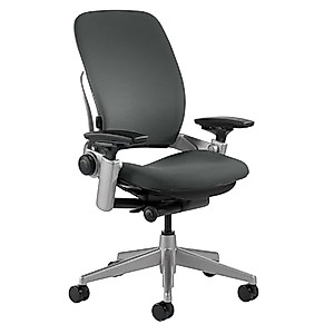 Steelcase Leap Office Chair - Ergonomic Work Chair with Wheels for Carpet Flooring - Work Chair Supports Unique Body Shape - with Natural Glide System & Liveback Technology - Graphite Gray Fabric