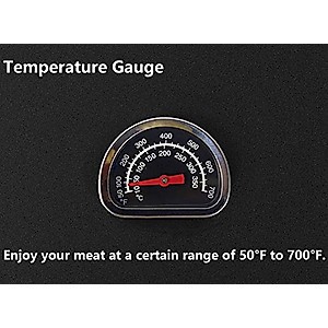 Hard Cover Hood with Temperature Gauge for Blackstone 22 inch Table Top Griddle, 5011 Griddle Hood for Blackstone 22" Grill, Black