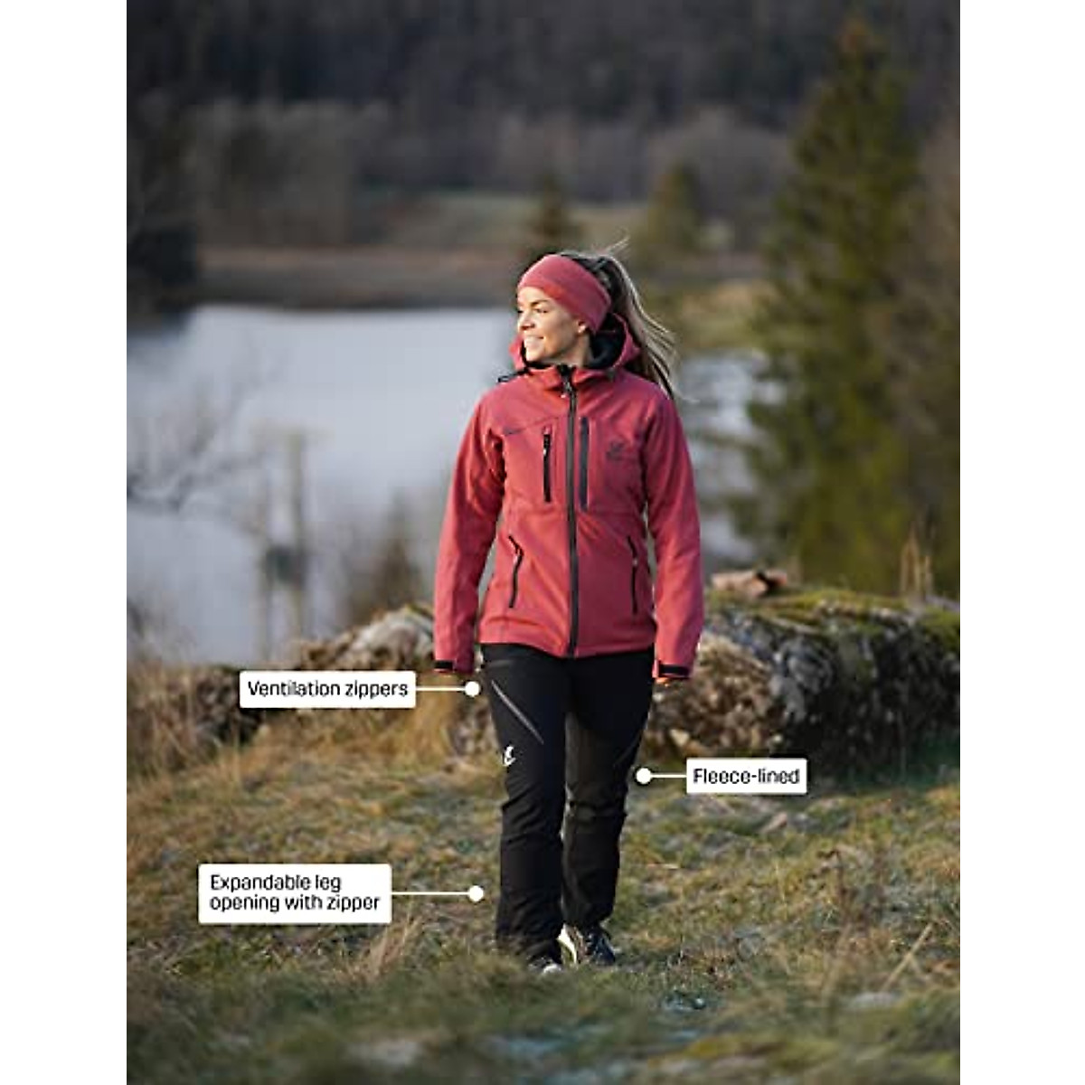 RevolutionRace Women's Hiball Pants, Durable and Ventilated Pants for All Outdoor Activities, Jet Black - X-Large