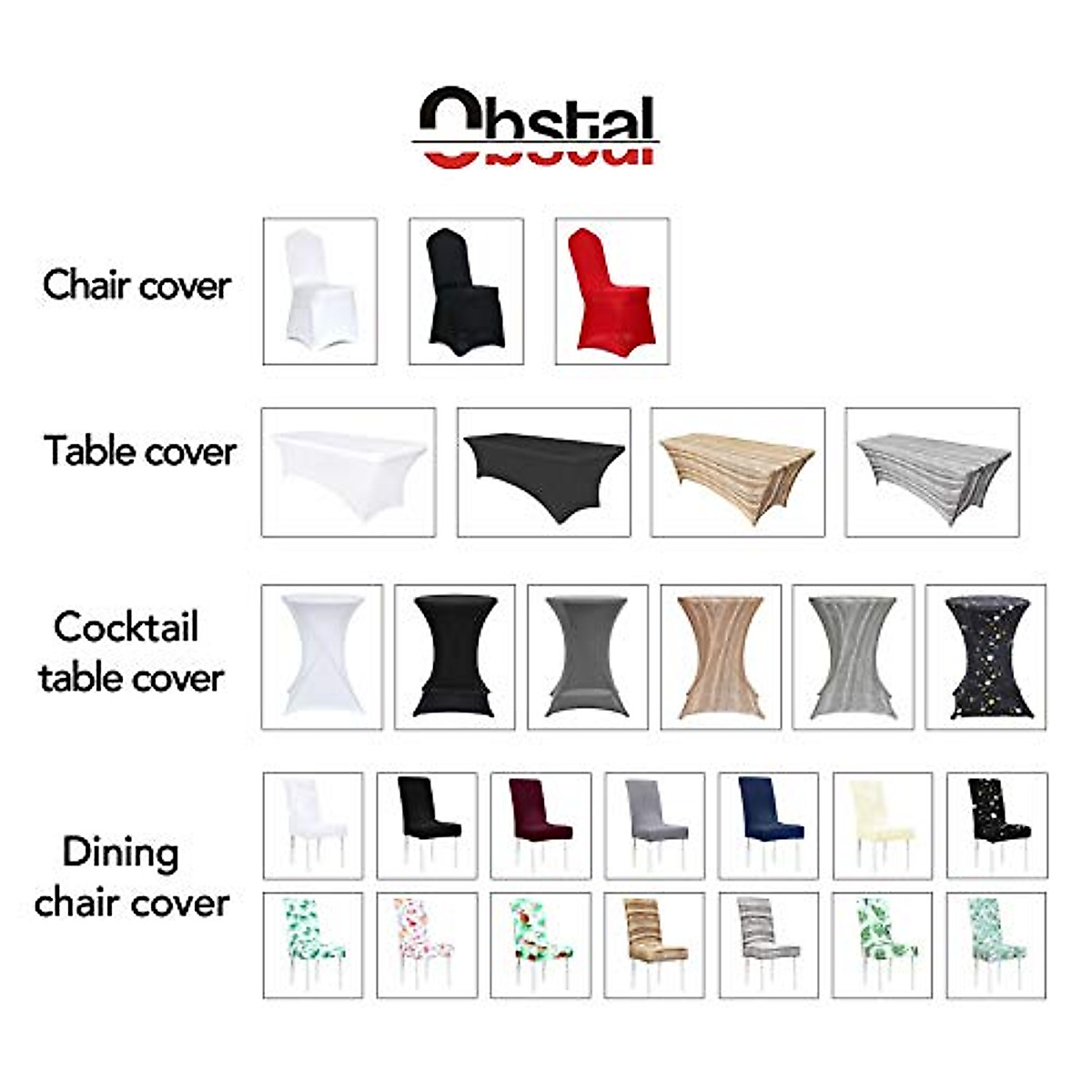 Obstal Cocktail Table Covers Stretch Spandex Black Cocktail Table Cover Cloth for Wedding, Banquet and Party (30"-32" Diameter x 42" Height,1Pc)