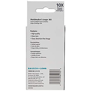 Loupe by Bausch & Lomb, 10x Watchmaker Loupe, Sight Savers, Black