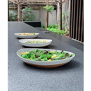 Mora Ceramic Large Serving Bowls- Set of 2 Oval Platters for Entertaining. Modern Kitchen Dishes for Dinner, Fruit, Salad, Turkey, etc. Oven, Dishwasher Safe, 55 / 35 oz, 13.5" / 11.8" - Vanilla White