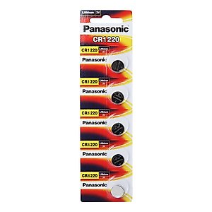 Panasonic Lithium 3V Batteries Size CR1220 (Pack of 5)