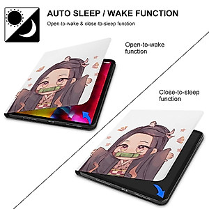 Anime Printing ​Case for iPad Air 5th Generation (2022) / iPad Air 4th (2020) 10.9 Inch with Pencil Holder, Premium Shockproof Imitation Leather Case with Auto Sleep/Wake (A)