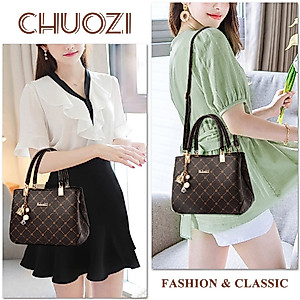 Women Satchel Handbag Ladies Purses Handbags Women PU Leather Crossbody Bag Small Tote Bag Shoulder Bag Gifts for Her (A/Beige)