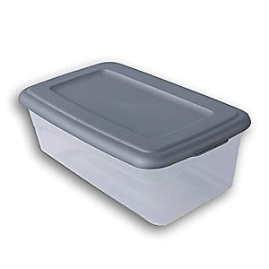 6 Quart Storage Bin Shoe Box - Silver