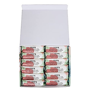 ECO WAVE Baby Wipes, 100% Biodegradable & Compostable Eco-Friendly Bamboo Water Wipes, Unscented, Hypoallergenic, Vegan, Alcohol-Free, Suitable For Sensitive Skin, 768 Wipes