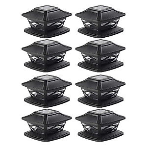 TWINSLUXES Solar Post Lights Outdoor 2 Modes Waterproof LED Solar Post Cap Lights for 3.5x3.5 4x4 5x5 and 6x6 Wooden&Vinyl Post,Fence Post Solar Lights for Garden/Patio/Porch Solar Powered(8 Pack)