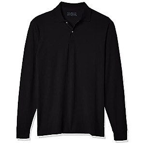 Jerzees Adult 5.6 oz. SpotShield™ Long-Sleeve Jersey Polo XL BLACK