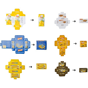 Hiawbon 21 Pcs Mini House Miniature Refrigerator with Mini Food Set Mini Kitchen Furniture Fridge Decorations Miniature Food with Juice Milk Ice Creams Vegetables