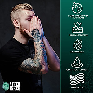 After Inked Tattoo Aftercare Non-Petroleum Jelly - With Grape Seed Oil, Essential for Tattoo Kit, PMU & Piercing Aftercare - Multipurpose Ointment - 7g Reclosable Packet (50-Pack)