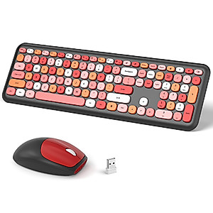 Wireless Keyboard Mouse Combo, Dilter Compact Wireless Keyboard and Mouse Set 2.4G Ultra-Thin Sleek Cute Cat Shape Design for Windows, Computer, Desktop, PC, Notebook (Purple)