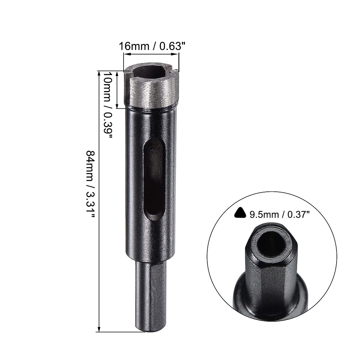 uxcell 16mm Diamond Core Drill Bits Dry or Wet Hole Saws for Hard Concrete Brick Block Masonry Stone Tile Glass