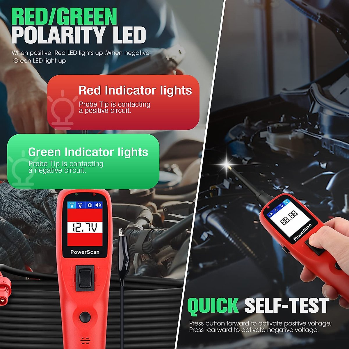 Autel PowerScan Automotive Circuit Tester, Power Circuit Probe Tool, 12-24V Electrical Short Open Breaker Circuit Finder, AC/DC Current Resistance, Duty Cycle, & 20FT Extension Cord, for 99% Cars