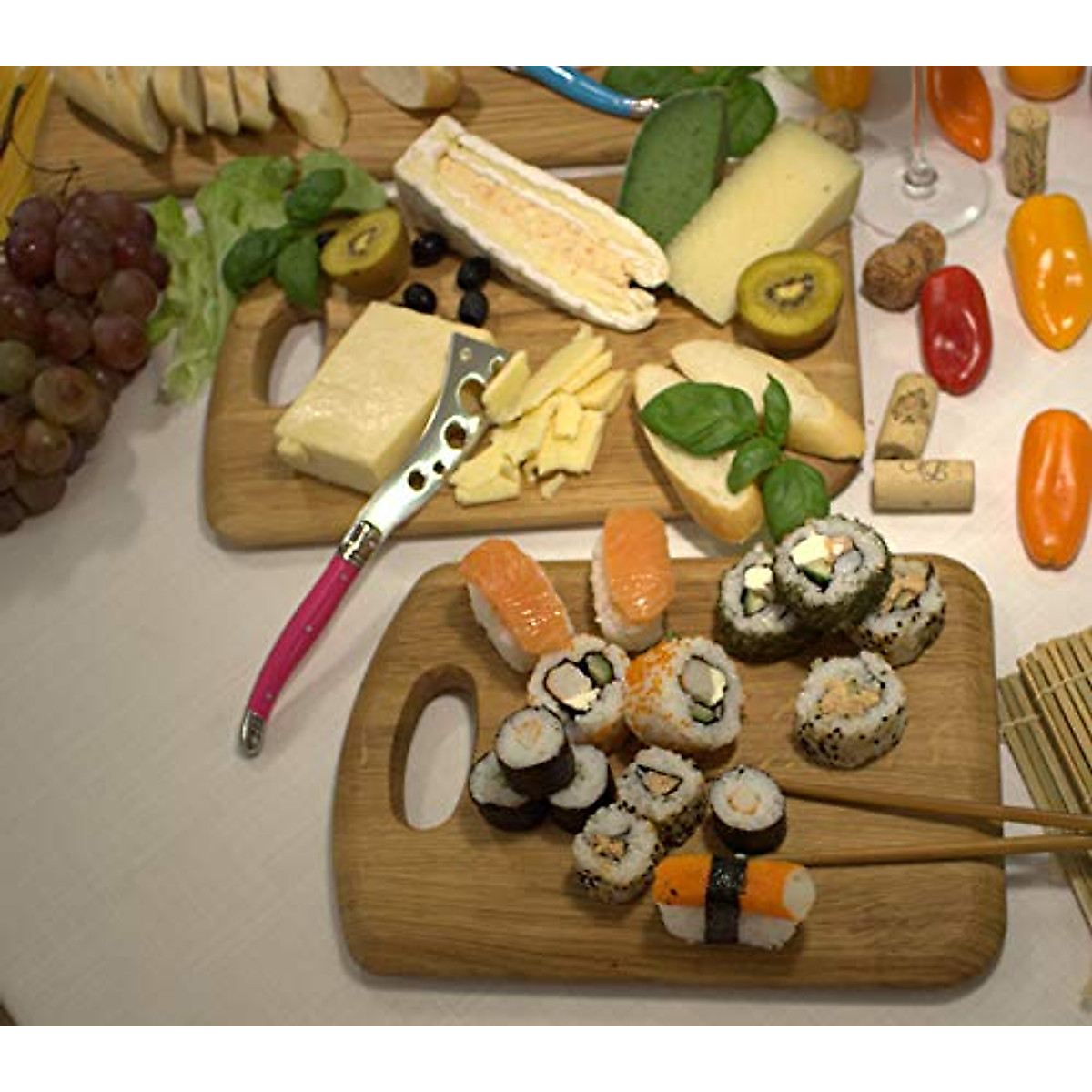 RYBA Hanging Wooden Chopping Board - Premium Solid Oak Wood - Great for Chopping and Serving Appetiser - Alternative Stylish Wooden Cheese Board – Oak Cutting Board with Hanging Hole (11x7,9x0,8")