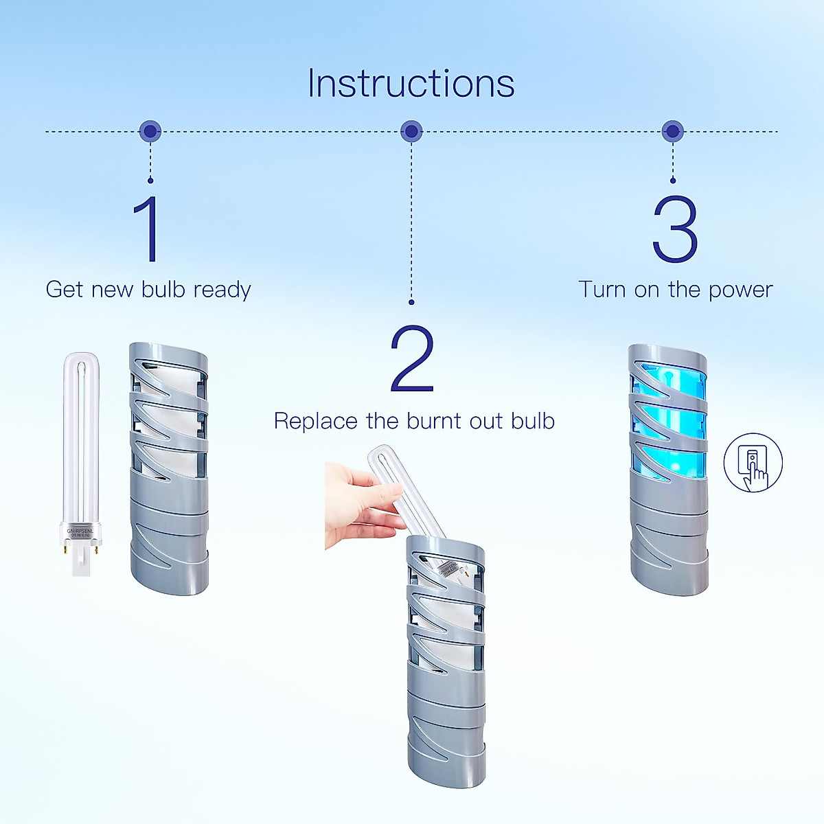 Gnirpsenl EL22 CFL CFS 9W BL350 Replacement Light Bulbs Compatible with FlyWeb EL-22, 4 Pack