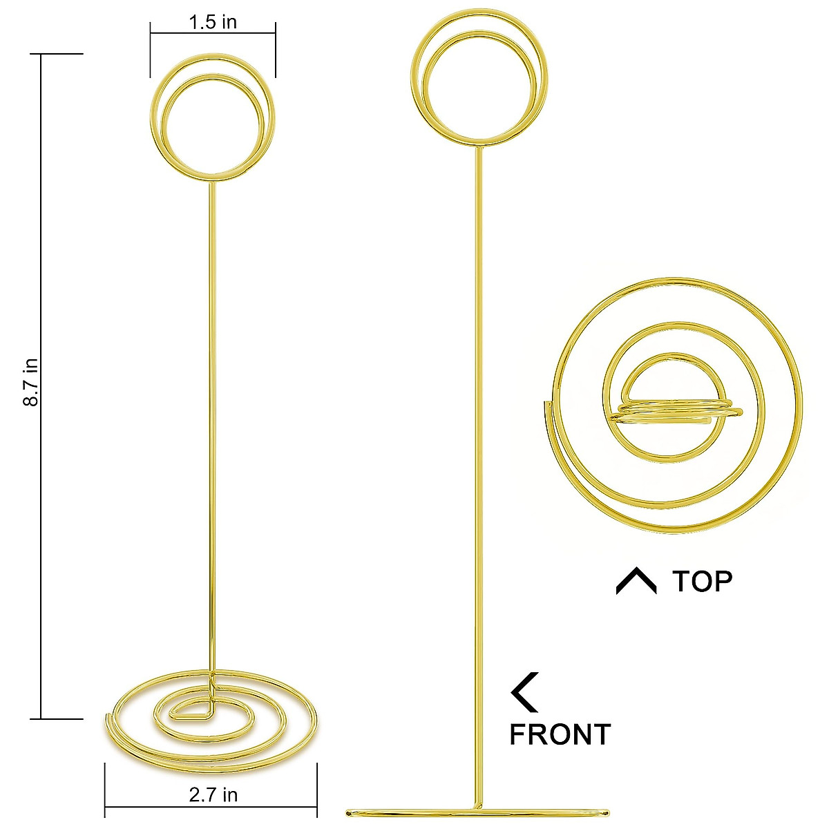 GPYG 8.75 Inches Table Number Holders, 12 Pack Table Numbers Stands Place Card Holder for Wedding Party Graduation Restaurant Sign Holder Home Photo Picture Display Stand