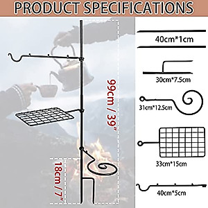 Swivel Camping Grill Grate Set｜Portable Campfire Cooking Grill for Campfire Grill Grate Over Outdoor Bushcraft Fire Pits