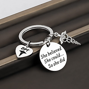 ENSIANTH DPT Gift Doctor of Physical Therapy Keychain She Believed She Could So She Did DPT Graduation Gift (DPT She Believed KR)