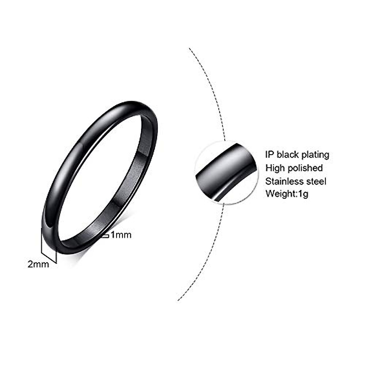 JAJAFOOK 4PCS/Set 2mm Stacking Rings for Women Stackable Thin Band Knuckle Finger Stacking Plain Ring, Size 10