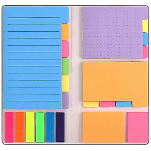 Sticky Notes Set, Divider Self-Stick Notes Pads Bundle with Bookmark Index for Planner Bullet Journaling Notebook Textbook Calendar, School Home Office Supplies. 402Pcs Divider Sticky Notes