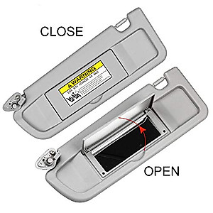 Dasbecan Atlas Gray Left Driver Side Sun Visor Compatible with Honda Civic 2006-2011 Replaces# 83280-SNA-A01ZA 83280-SNA-A01Z