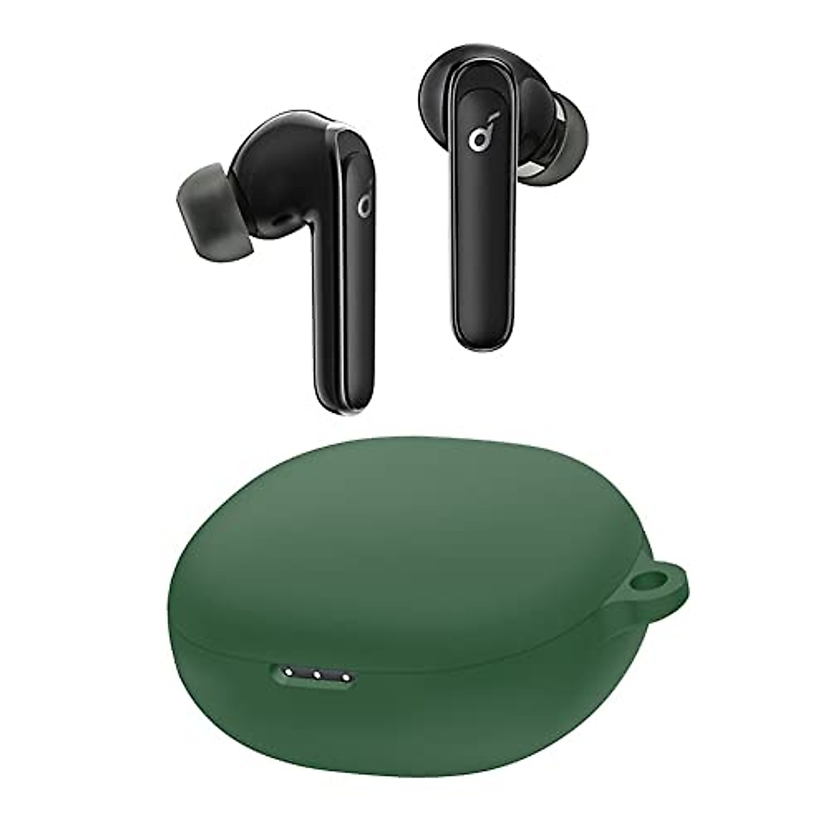 2 Pack DAYJOY Soft Rubber Silicone Protective Case Cover Compatible with Anker Soundcore Life P3 Earphone, Protective Skin Sleeve with Key Chain for Soundcore Life P3 (Sky Blue+Green)