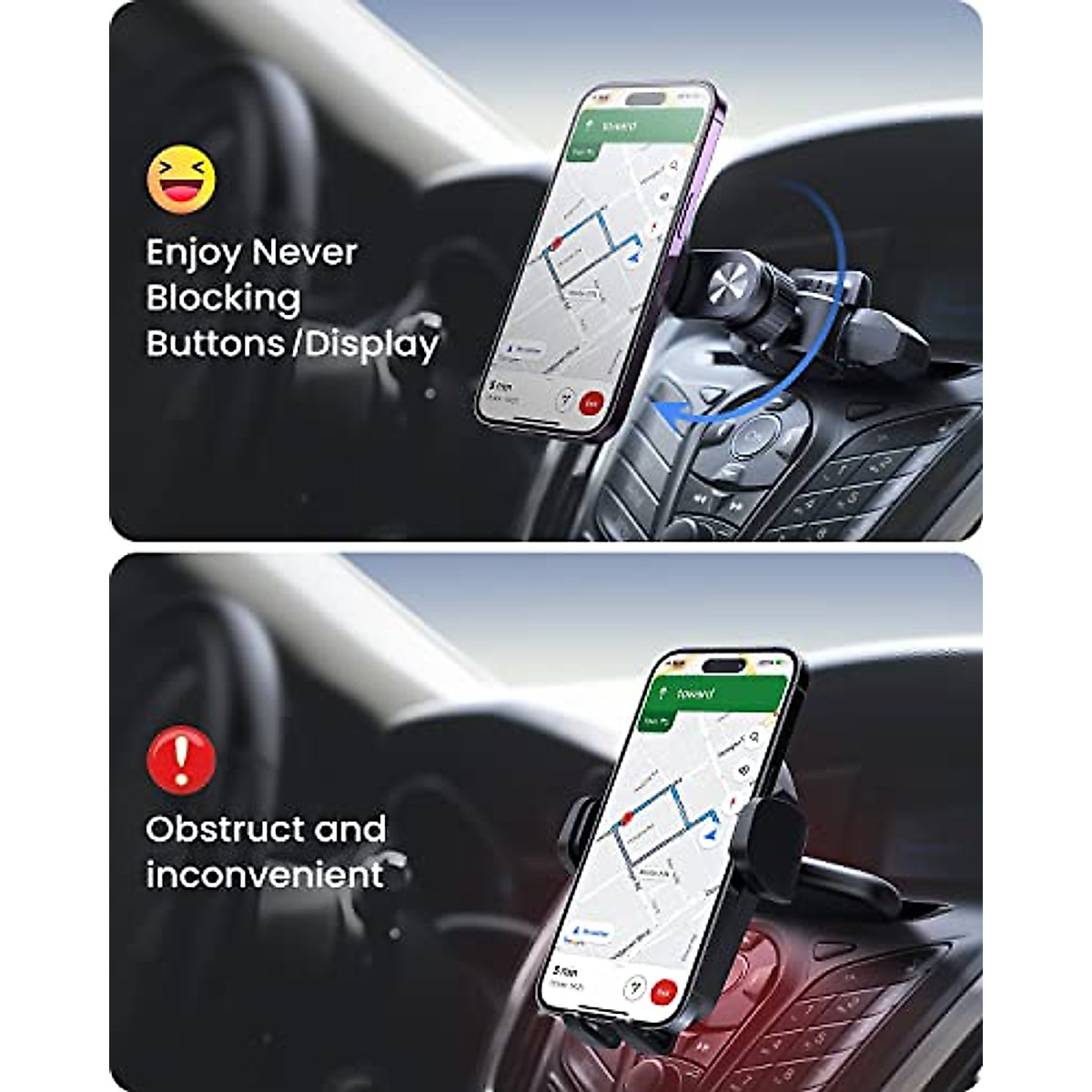 OQTIQ for MagSafe CD Phone Mount[Hollow Ring Design] Magnetic Phone Holder for Car CD Phone Holder Mount for iPhone 15 14 13 Pro Max Mini Plus MagSafe Case All Phones