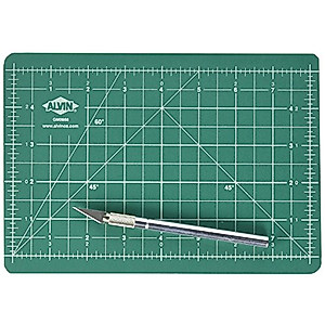 ALVIN Self-Healing Cutting Mat Kit 6"x8.5" Model GM0668 Double-Sided Mat with Art Knife, GBM Series, Gridded Rotary Cutting Board for Crafts, Sewing, Fabric - 6 inches x 8.5 inches