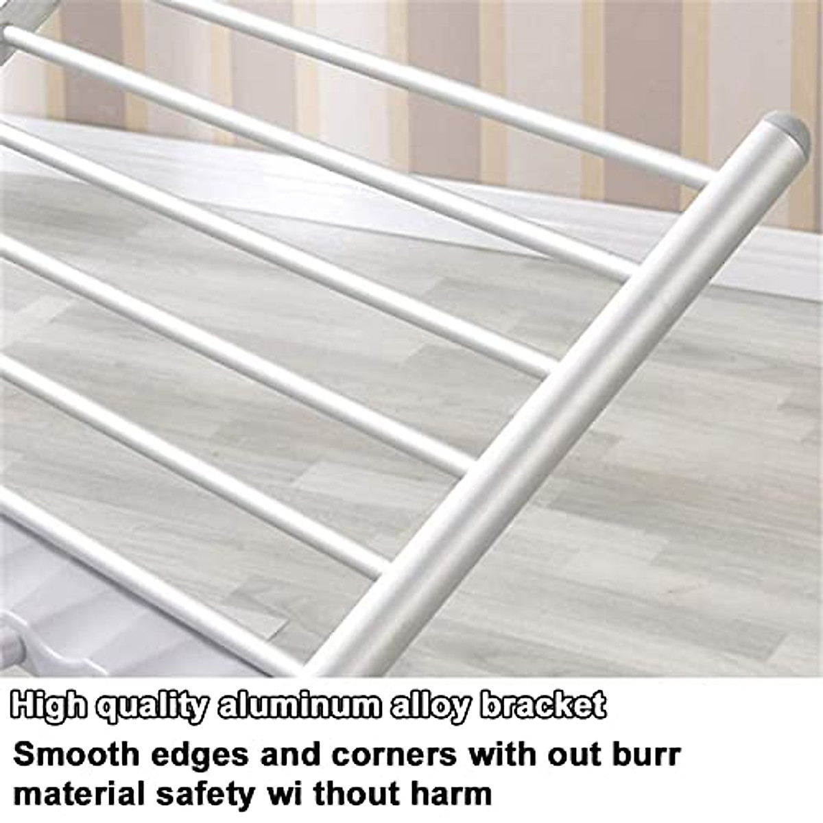 PHASFBJ Multifunctional Foldable 45-55℃ Constant Temperature Electric Heated Drier Clothes Airer Hanger Shoes Drying Rack with Waterproof Power Switch for Laundry Room, School