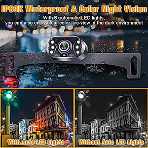 LeeKooLuu Backup Camera Car Truck HD License Plate Back Up Reverse Cam for Radio Stereo Waterproof Night Vision F05