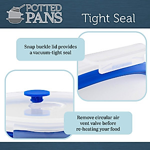 Potted Pans Collapsible Containers with Lids - 4pc Clear Stackable Food Silicone Storage Containers with Colorful Lids