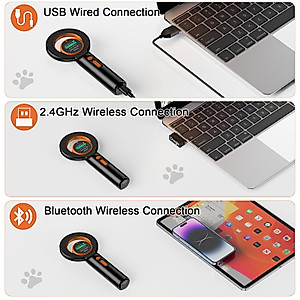 Pet Microchip Scanner,Alacrity 3-IN-1 Connections(2.4GHz Wireless+Bluetooth+USB)Animal Universal Microchip Tag Reader Scanner with 1.44” TFT Screen,800mA*H Rechargeable Battery,240 Pieces Data Storage