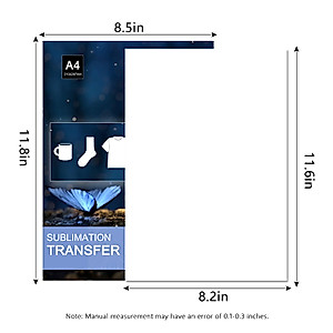 MAIKESUB Sublimation Paper 100 Sheets Heat Transfer Paper 8.5x11 inch Compatible with Inkjet Sublimation Printer 105g