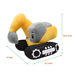 YONLIT Soft Excavator Stuffed Construction Toy Super Cute Plush Digger Trucks Excellent Gifts for Kids or Birthday Party 11 Inches