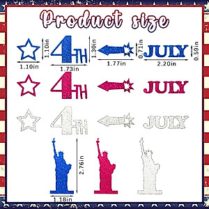 200pcs Patriotic Table Confetti, Red White Blue Sequin Sprinkles Confetti Decorations 4th of July Glitter Confetti Star Statue of Liberty Sprinkles for Patriotic Party Birthday Baby Shower Decor