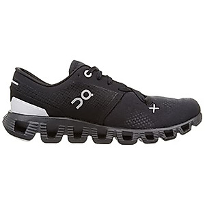 On Women's Cloud X 3 Sneakers, Black, 8.5 Medium US