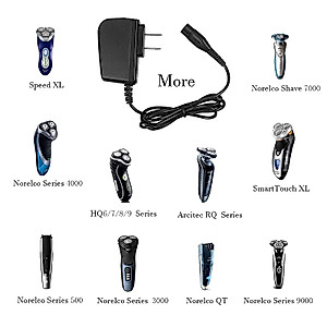 15V Shaver Charger Cord Fit for Philips Norelco HQ8505 7000 5000 3000 9000 Series mg7750 mg7790 Electric Shaver Razor,Aquatec,Arcitec,Multigroom Beard Trimmer Adapter Power Supply Charging Cord