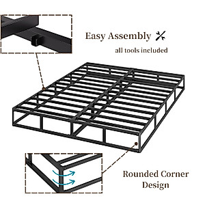 Artimorany 6 Inch Low Profile Box Spring King, Metal King Mattress Foundation and Fabric Cover Set, Easy Assembly, Noise Free, Non Slip
