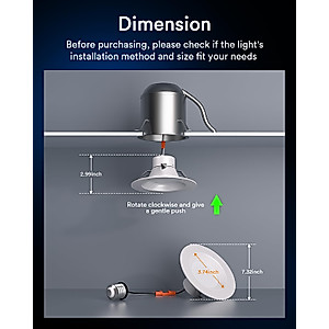 Lumary 5/6 Inch WiFi Smart LED Can Lights Retrofit Recessed Lighting - 13W 1100LM RGB Color Changing Downlight, Baffle Trim, Work with Alexa/Google Assistant/Siri, Bedroom, Kitchen, Living Room 4 Pcs