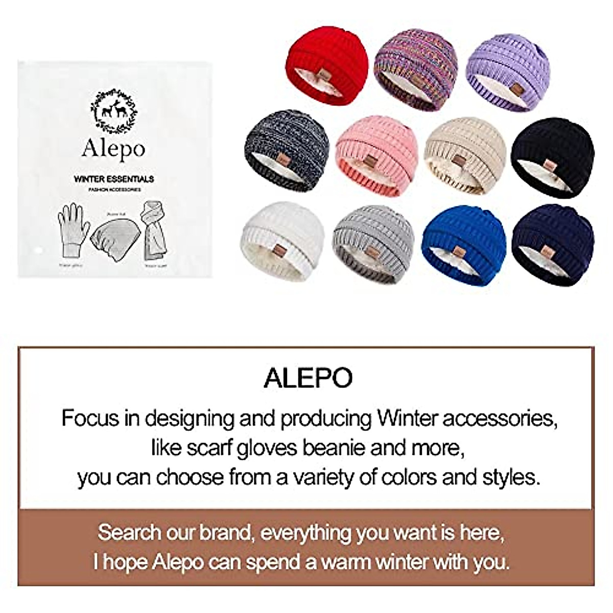 Alepo 3 Pack Baby Beanie Hats for Girls Boys, Soft Warm Fleece Lined Baby Winter Hat for Newborn Infant Toddler Kids, Cute Cozy Knitted Beanie Cap for Cold Weather-12