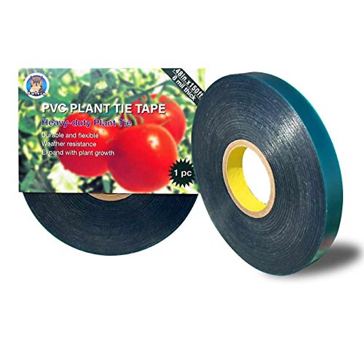 Owlery 8 mil Extra Thick 1/2" x 150 ft, Heavy Duty Stretch Garden Tie Tape, Plant Ribbon, Green Plant Tape, Garden Stake, Ideal for Vines, Tomatoes, Gardens and Orchards