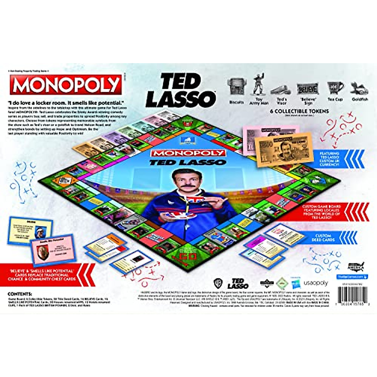 Monopoly Ted Lasso | Officially Licensed Board Collectible Board Game | Play as Believe Sign, Goldfish, Tea up, Ted’s Visor and More | Based On Popular Comedy Series