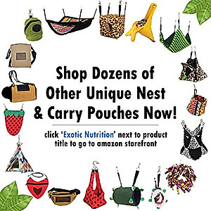 Exotic Nutrition Hedgie Pouch (Giraffe) - Hideout/Hut/Sleep Bed/Den for Hedgehogs, Sugar Gliders, Chinchillas, Rats, Ferrets, Guinea Pigs, Rabbits, Hamsters, Squirrels