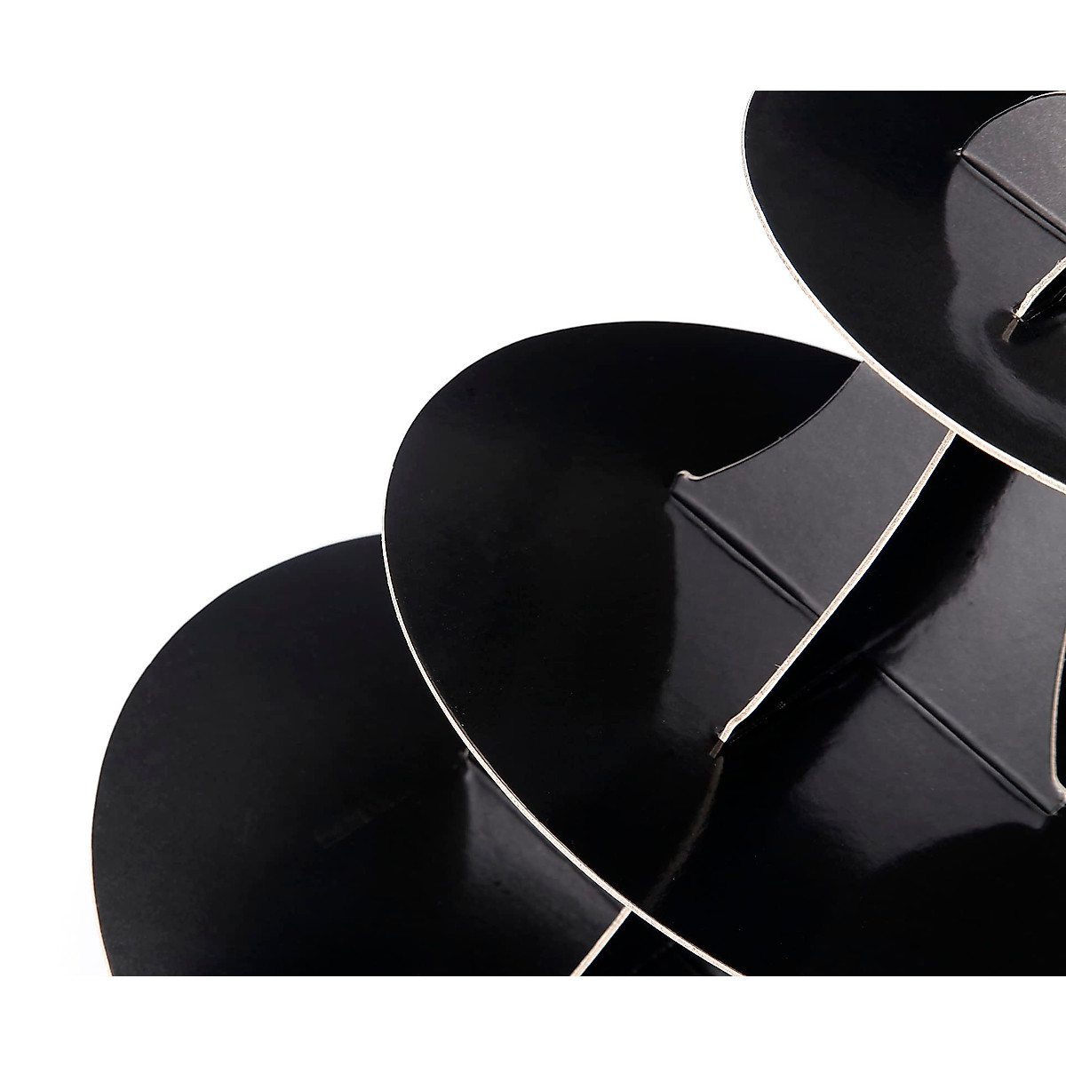 YLDW 3-Tier Cupcake Stand, Cake Stand holder, Tiered DIY Cupcake Stand Tower for Dessert Table Displays, Birthday Theme Party Favors Decoration, Floral Tea Party, 12" W x 12.8" H, Black