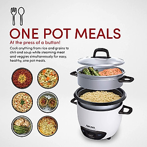 6-Cup Pot Style Rice Cooker and Food Steamer (Renewed)