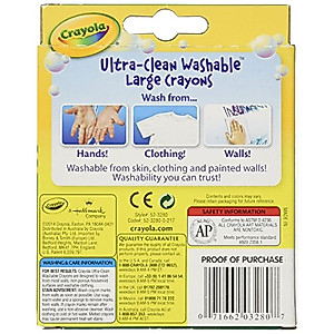 Crayola 8 Count Ultra Clean Washable Large Crayons Color Max (Pack of 3)